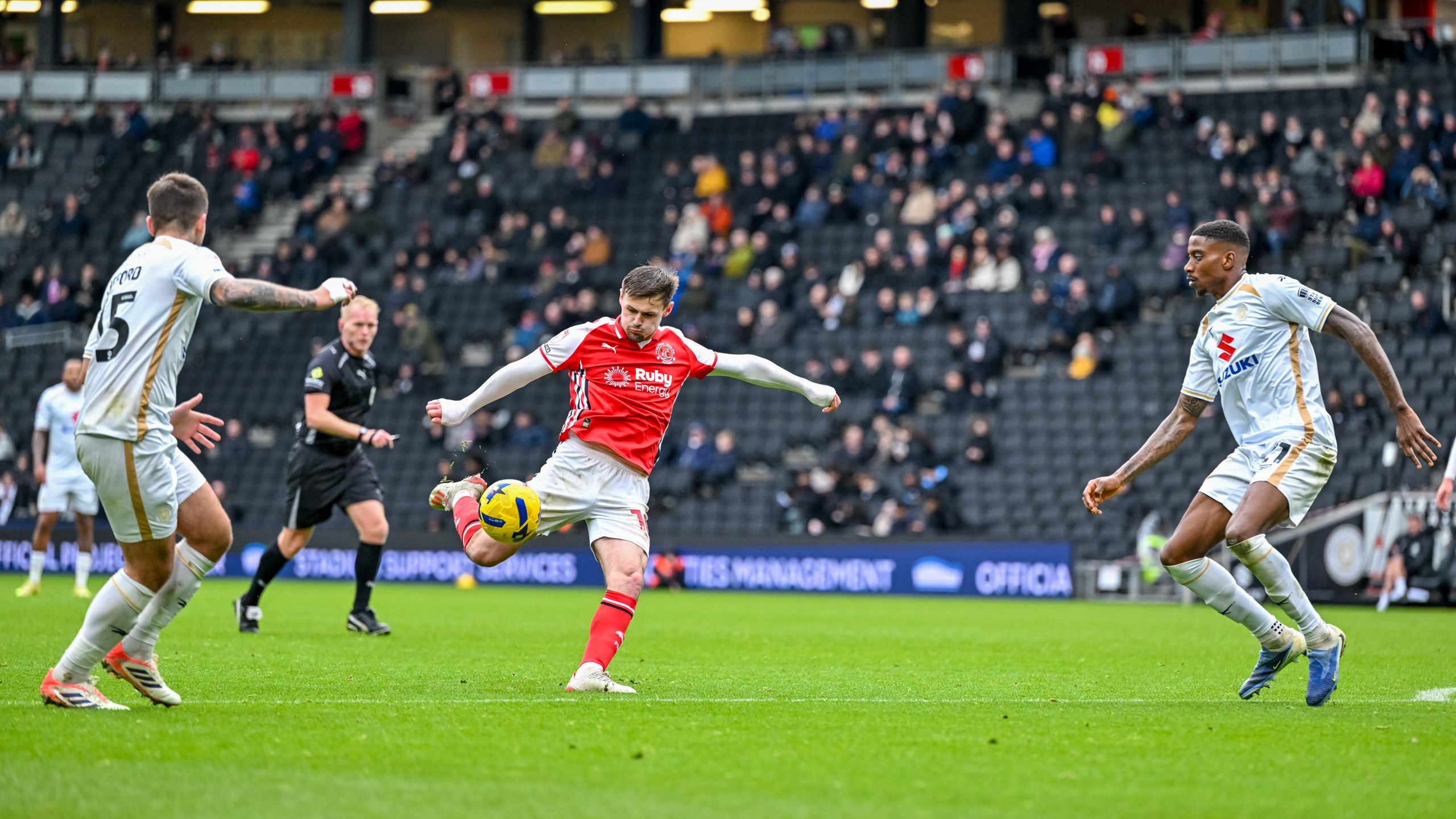 Match Gallery: Town edged out in lively lunchtime clash at Stadium MK - Fleetwood Town Football Club